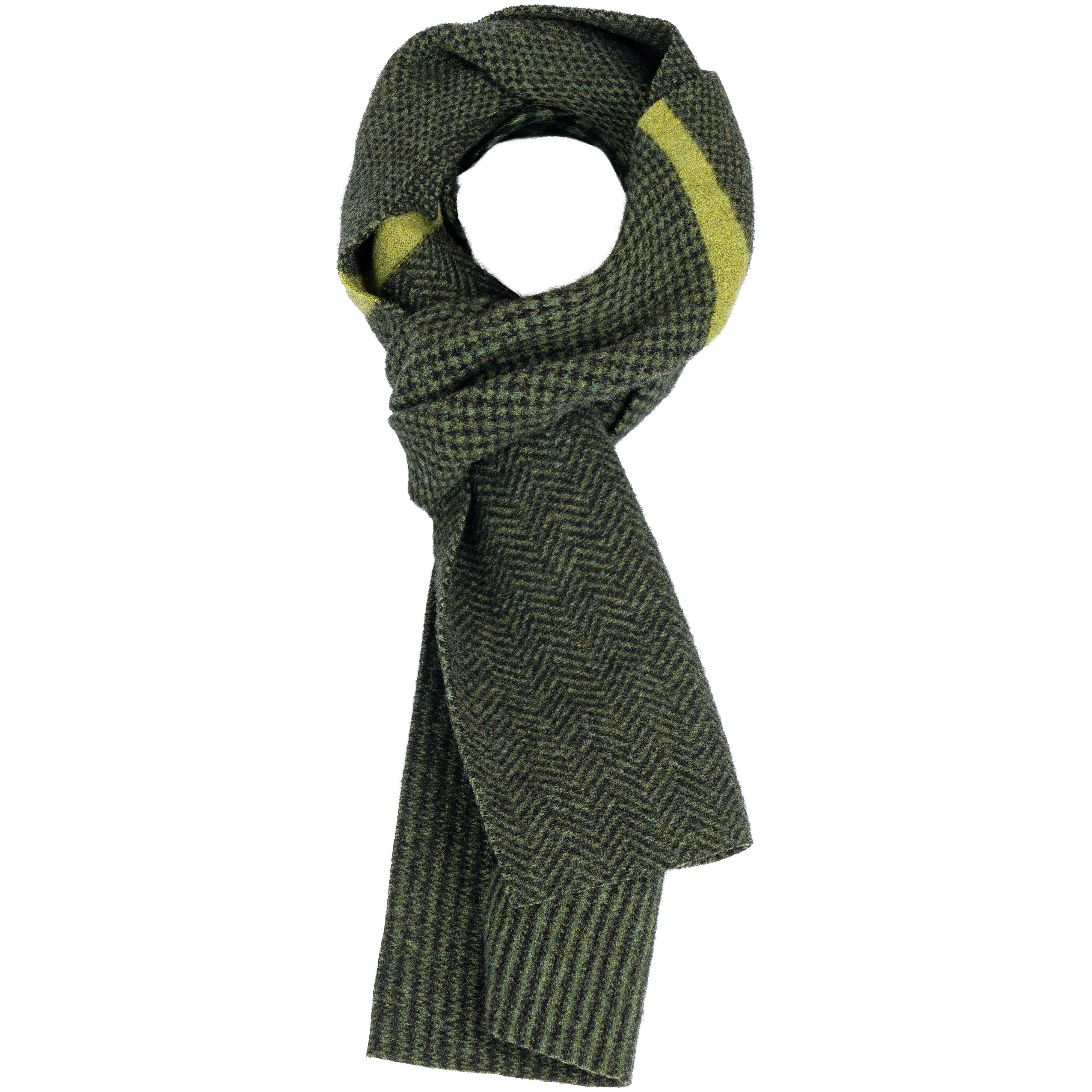 Herringbone Scarf, Wool, Green/Olive | green/olive | approx. 182 x 22 cm cm | 825679